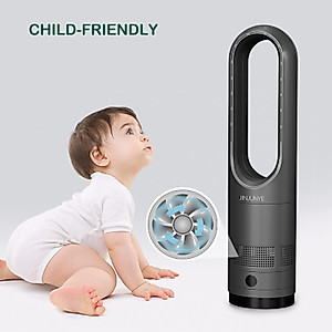 JINJUNYE Bladeless Fan, 22'' Tower Fan with Remote, Quiet Cooling Fan for Bedroom with 8H Timer, 8 Speeds, Portable Fans for Home Bedroom, Kitchen,Office