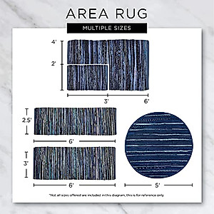 DII Woven Rag Rug Collection Recycled Yarn Variegated Rustic Stripe, 2x3', Stone