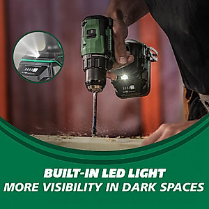 Metabo HPT 18V MultiVolt™ Cordless Driver Drill Kit | 620 in-lbs of Torque | Compact | Reactive Force Control | 22 + 1 Clutch Settings | LED Light | Belt Hook | Lifetime Tool Warranty | DS18DEX