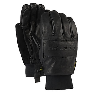 BURTON Standard Treeline Leather Gloves, True Black, Medium