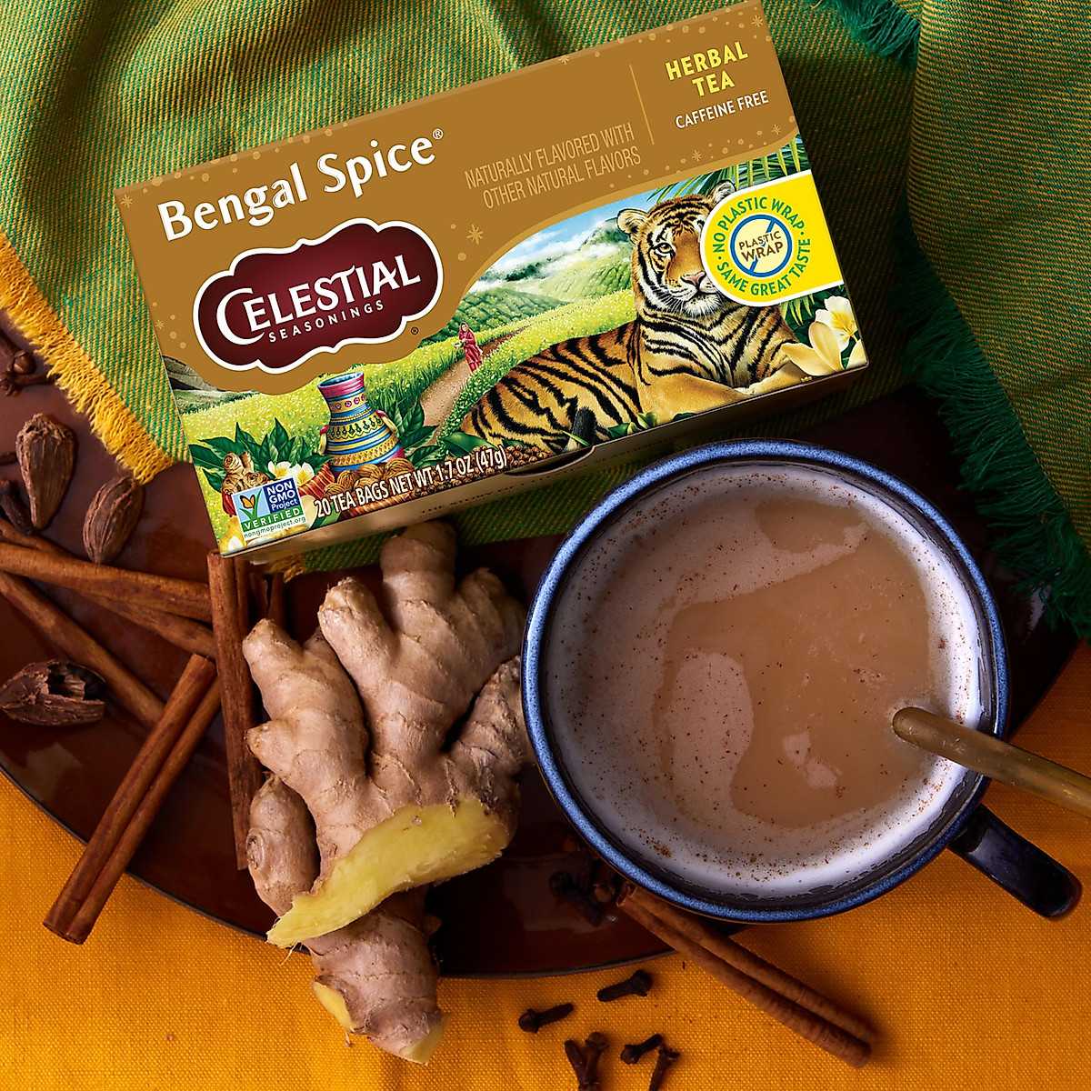 Celestial Seasonings Herbal Tea, Bengal Spice, Caffeine Free, 20 Tea Bags (Pack of 6)