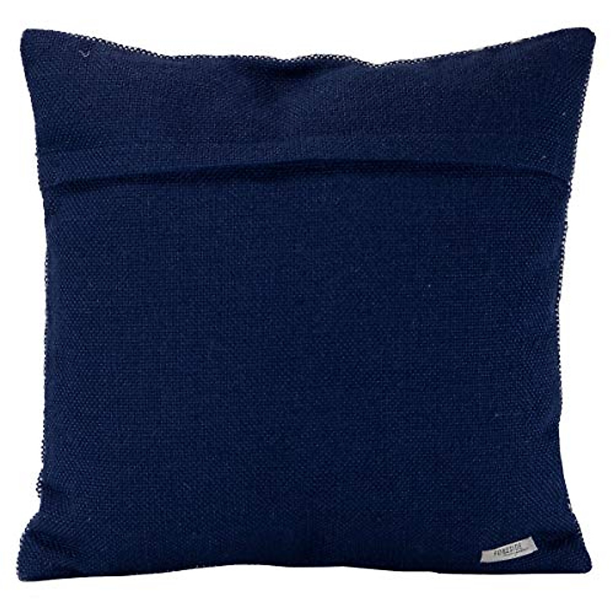 Foreside Home & Garden FIPL09799 Blue Hand Woven 18x18 Outdoor Decorative Throw Pillow with Pulled Curly Yarn Accents