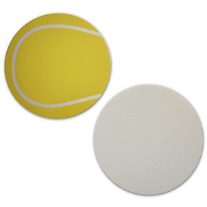 Novel Merk Tennis Sports Ball Vinyl Stickers - 2” Round Individual Decals for Laptop, Water Bottle, Phone, Party Favors, & Decor - Adheres to Clean Surfaces Waterproof & Repositionable (20)