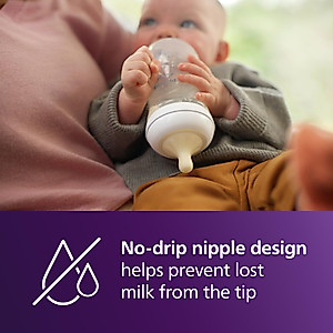 Philips AVENT Natural Baby Bottle with Natural Response Nipple, Clear, 9oz, 4pk, SCY903/04