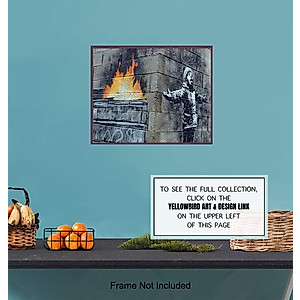 Banksy Street Art Mural - Original 8x10 Photo Print - Chic Cool Unique Gift for Urban Graffiti Fans - Home or Wall Decor, Office Decoration for Bedroom, Apartment, Living Room - Unframed Poster