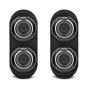 DS18 Super Tweeters with Universal Pods - 4X Tweeters 3.6" High Compression Neodymium Hybrid Driver/Tweeter 400 Watts Max with 2X Universal Speaker Enclosure Pillar Pod - Easy to Install - Crazy Loud