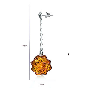 Ian and Valeri Co Amber Sterling Silver Rose Dangle Earrings