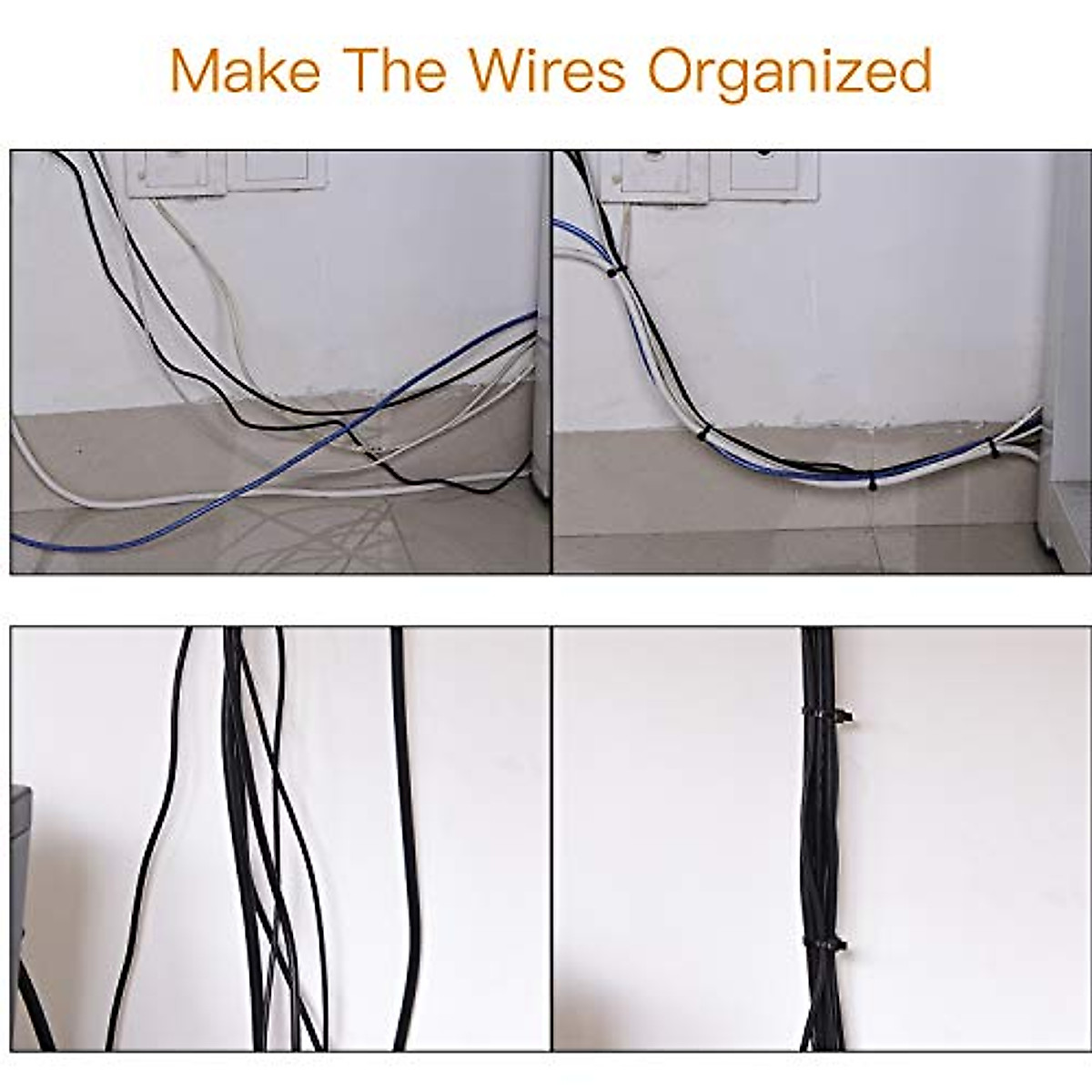 OneLeaf Cable Ties 6 Inch Heavy Duty Zip Ties with 40 Pounds Tensile Strength for Multi-Purpose Use, Self-Locking UV Resistant Nylon Tie Wraps, Indoor and Outdoor Tie Wire. 200 Pcs Black