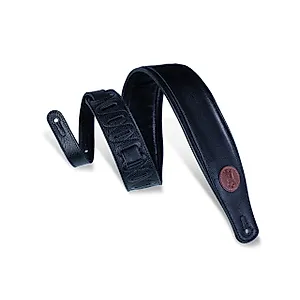 Levy's Leathers 3" Extra-Long Padded Garment Leather Guitar Strap; Adjustable from 37" - 63" | Black (MSS2-XL-BLK)