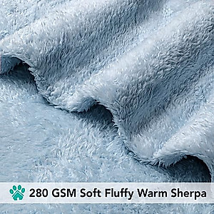 PetAmi Dog Blanket for Large Dogs Blue, Fluffy Soft Puppy Blanket, Sherpa Fleece Cat Blanket for Kitten, Calming Pet Blanket Throw for Bed Washable Sofa Couch Cover, X-Large 60x80