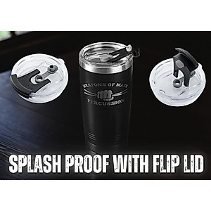 Onebttl Funny Drummer Gifts For Men, Women, Music Lover Gifts for Drummers, 20 oz/590 ml Stainless Steel Insulated Tumbler with Straw, Lid, Weapons of Mass Percussion