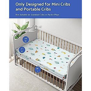 Mini Crib Mattress, 38 x 24 Mini Mattress for Crib with Washable Soft Jacquard Cover Fits for Mini and Portable Cribs, Dual Sided with Firm Support and Comfort Memory Foam, Woodland Animal Pattern