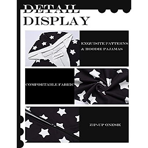 Ekouaer Christmas Onesie Women Sexy Pajamas Zipper Halloween One Piece Bodycon Outfit Jumpsuit Costume Star Print XXL