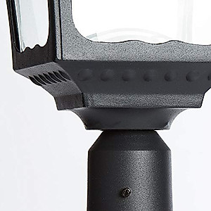 Sterno Home GL23716BK Outdoor Solar LED Street Light, for Patio, Post Light, Garden, 80” High, 1-Pack, Black