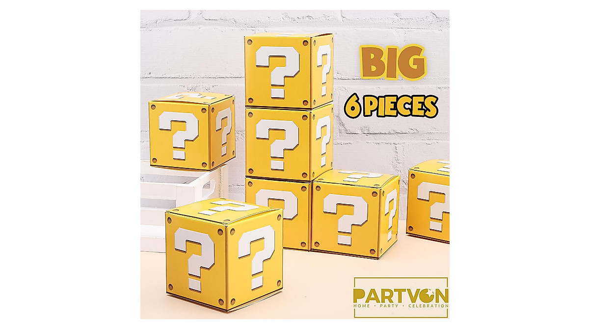 PARTVON Video Game Question Boxes - Party Decorations & Favors