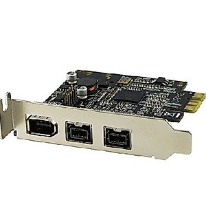 Syba Low Profile PCI-Express Firewire Card with Two 1394b Ports and One 1394a Port (2B1A), TI Chipset, Extra Regular Bracket SD-PEX30009