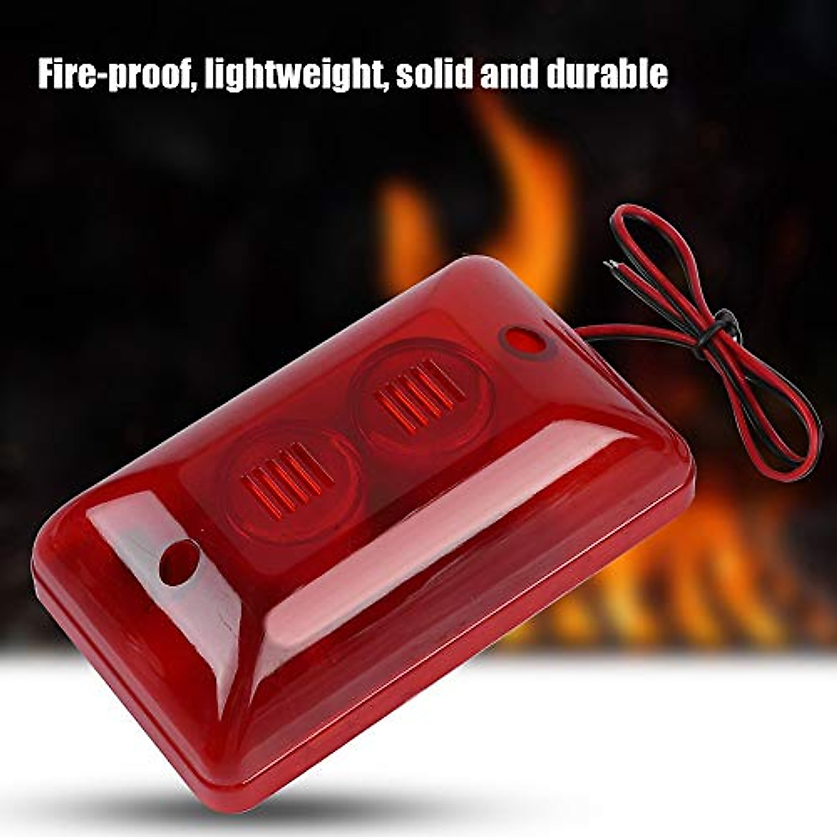 12V 15W Wired Strobe Siren,Sound and Light Alarm System,Sound Alarm Strobe Flashing Red Light 120dB for Home Security