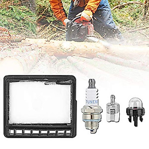 Chainsaw Air Filter Fuel Filter with Sparking Plug Primer Bulb for Echo CS-300 CS-301 CS-305 CS-306 CS-345 CS-3000 CS-3450 CS340 Chainsaw