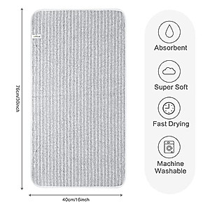 KinHwa Microfibre Hand Towels for Bathroom 4 Pack 30inch x 16inch Ultra Soft Lightweight Face Towels Super Absorbent Bath Towels Ideal for Hair Spa Sports and Travel Light-Gray