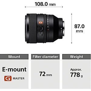 Sony FE 50mm f/1.2 GM Lens E (SEL50F12GM) + Filter Kit + Cap Keeper + Cleaning Set (Renewed)