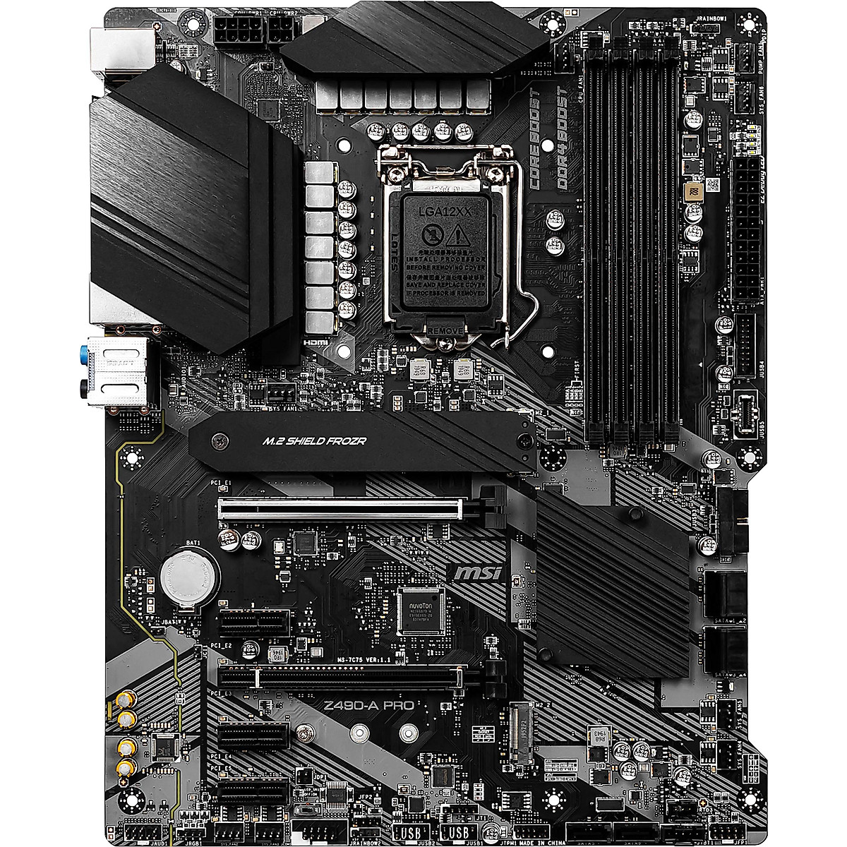 MSI Z490-A PRO ProSeries ATX Motherboard (10th Gen Intel Core, LGA 1200 Socket, DDR4, Dual M.2 Slots, USB 3.2 Gen 2, 2.5G LAN, DP/HDMI)