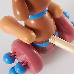 RUYU Loyal Puppy Wooden Push-n-Pull Activity Walking Toy with Colorful Rolling Beads for Toddlers and Babies Girl or Boy, Classic Early Learning Wooden Balance Walking Play Toy