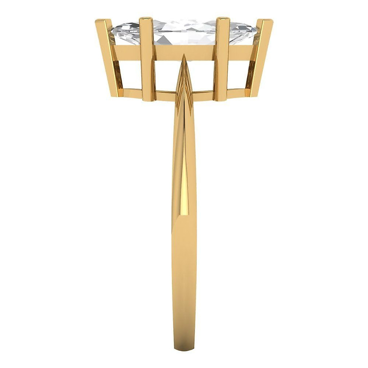 Clara Pucci 1.50 ct Marquise Cut Solitaire Genuine Moissanite Wedding Bridal Designer Anniversary Engagement Ring in 14k Yellow Gold