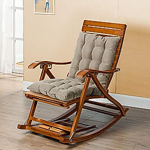 Tiita Rocking Chair Cushion with Ties Overstuffed Seat Back Cushion Pad Tufted Pillow for Outdoor Indoor Home 21" x 17"/17" x 17", Light Brown
