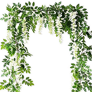 You's Auto Artificial Flowers, Bouquet Decor Realistic Flower,Bridal Wedding Bouquet for Wedding Home Birthday Party Arrangment Garden Decoration (White)