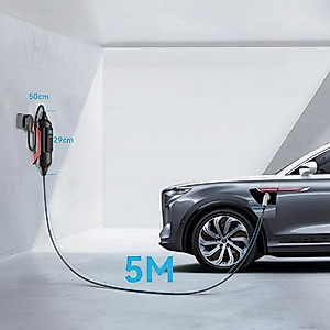 Youwoauto Level 2 EV Charger (40Amp, 240V, NEMA 14-50Plug) Portable EV Charger Works with All NACS EVs, 10KW EV Charger Level 2 Electric Vehicle Charger with 16.4 ft Cable, Fits Home & Outdoor Use