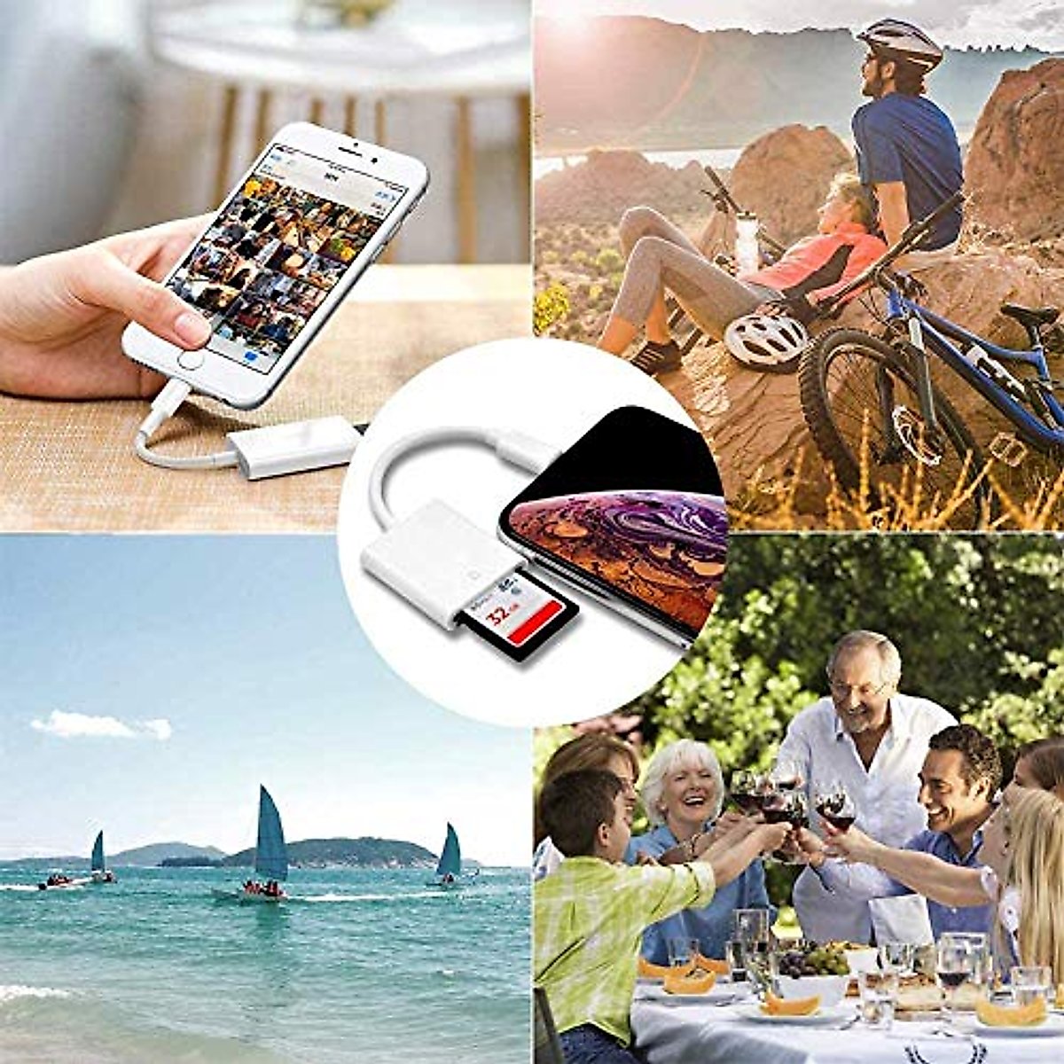 [Apple MFi Certified] SD Card Reader for iPhone, wamaxlink Lightning to Memory Card Reader for Camera and Drone, Trail Camera Viewer SD Card Adapter Compatible for iPhone 14 13 12 11 XS XR X 8 7 iPad