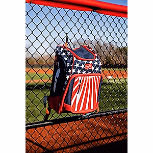 Rawlings | LEGION Backpack Equipment Bag | Baseball & Softball | Red/White/Blue