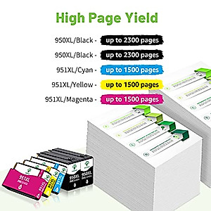 GREENSKY Remanufactured Ink Cartridge 950XL 951XL Replacement for HP OfficeJet Pro 8600 8610 8620 8100 8630 8660 8640 8615 8625 276DW 251DW Printer ( 2Black, 1Cyan, 1Magenta, 1Yellow)