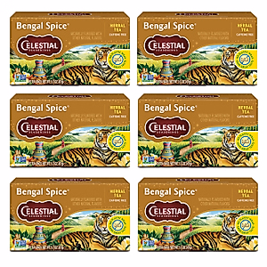 Celestial Seasonings Herbal Tea, Bengal Spice, Caffeine Free, 20 Tea Bags (Pack of 6)