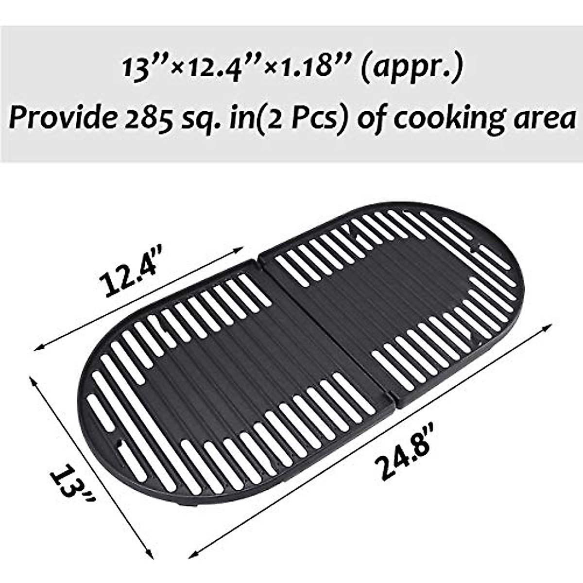 Utheer Cast Iron Grill Grates for Coleman Roadtrip Swaptop Grills LX LXE LXX, 2 Pcs Grill Cooking Grates Parts