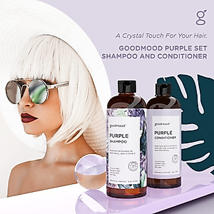 GoodMood Purple Shampoo and Conditioner Set For Blonde, Gray, Platinum Hair & Color Treated Hair, Paraben Free, 2x16oz