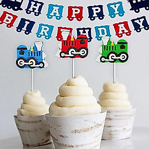 Train Shaped Lollipops, Individually Wrapped Candy Suckers for Birthday Party, Favors for Kids, Goodie Bags and Candy Buffet, Hand Decorated Pops (12-Pieces)