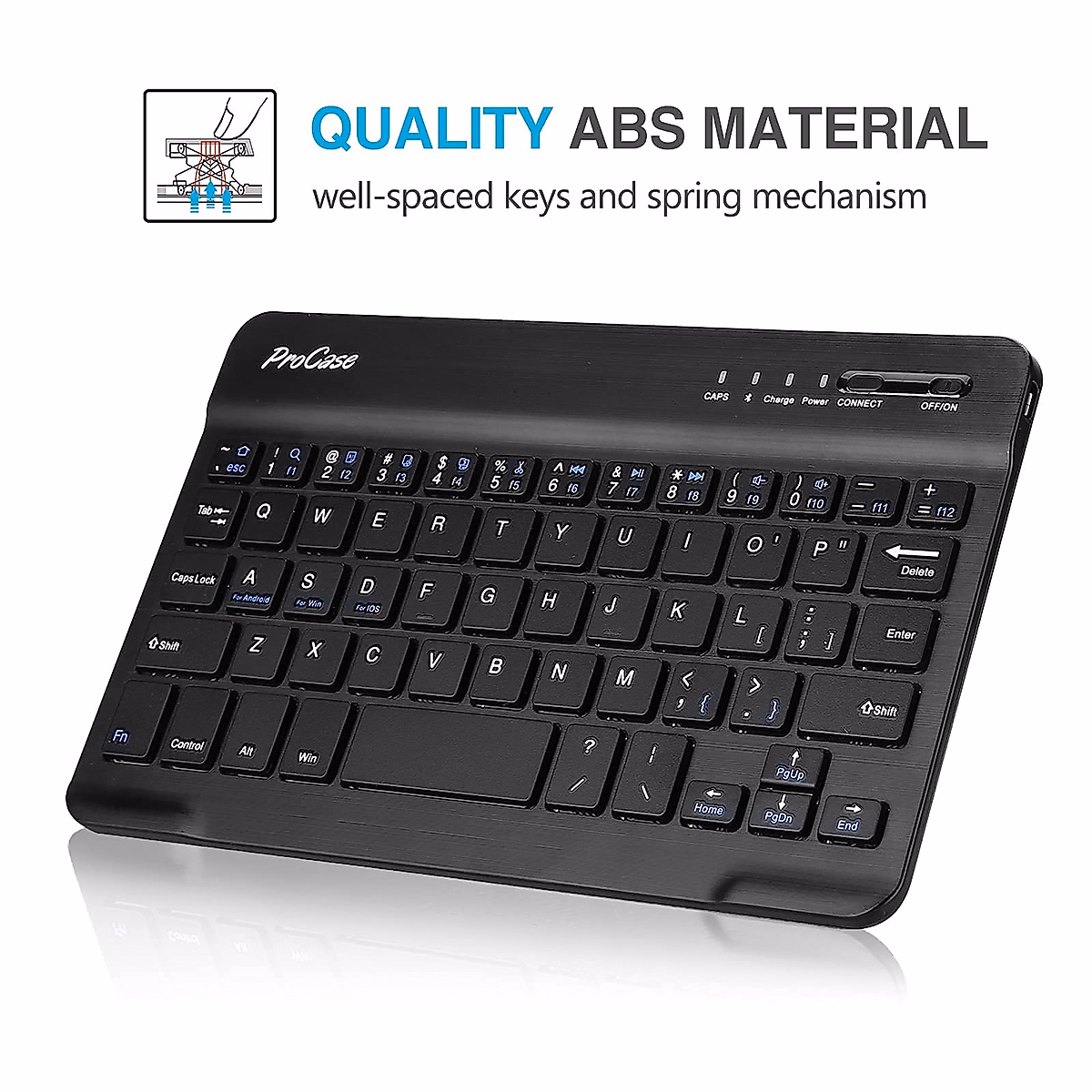 ProCase Keyboard Case for iPad Mini 7 (A17 Pro) 2024 / iPad Mini 6 2021, Detachable Wireless Keyboard Protective Cover Cases for 8.3 Inch iPad Mini 7th 6th Generation Gen Keyboard Case- Black