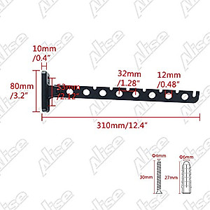 Alise Folding Clothes Hanger Rack,Wall Mounted Clothes Bar-Hanger Holder Hooks Heavy Duty Drying Rack Space Saving Clothing Hanging System Closet Storage Organizer,YHD1008-B Matte Black