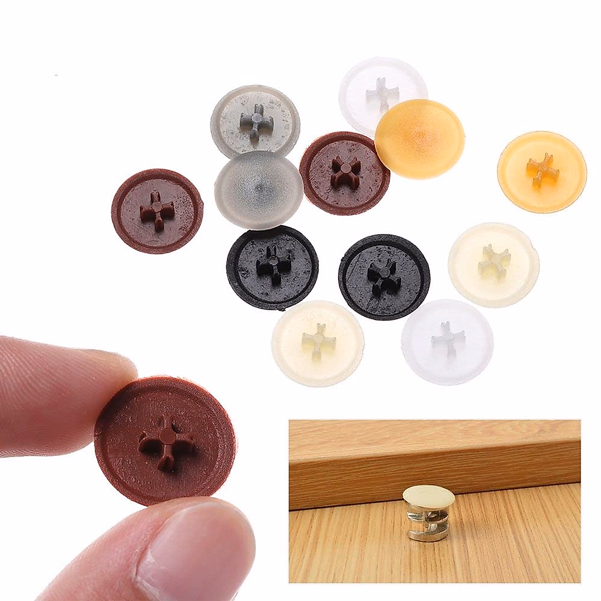 100 Pcs Screw Cap Covers Assortment Kit, Plastic Self-Tapping Caps Hole Covers for Phillips Screws Head, Cabinet, Decoration Tapping(11MM,White)