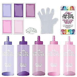 Tulip One-Step Tie-Dye Tiara Kit, Pink & Purple Fabric Dye, 5 Colors