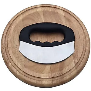 Checkered Chef Mezzaluna Knife Set with Cutting Board & Cover