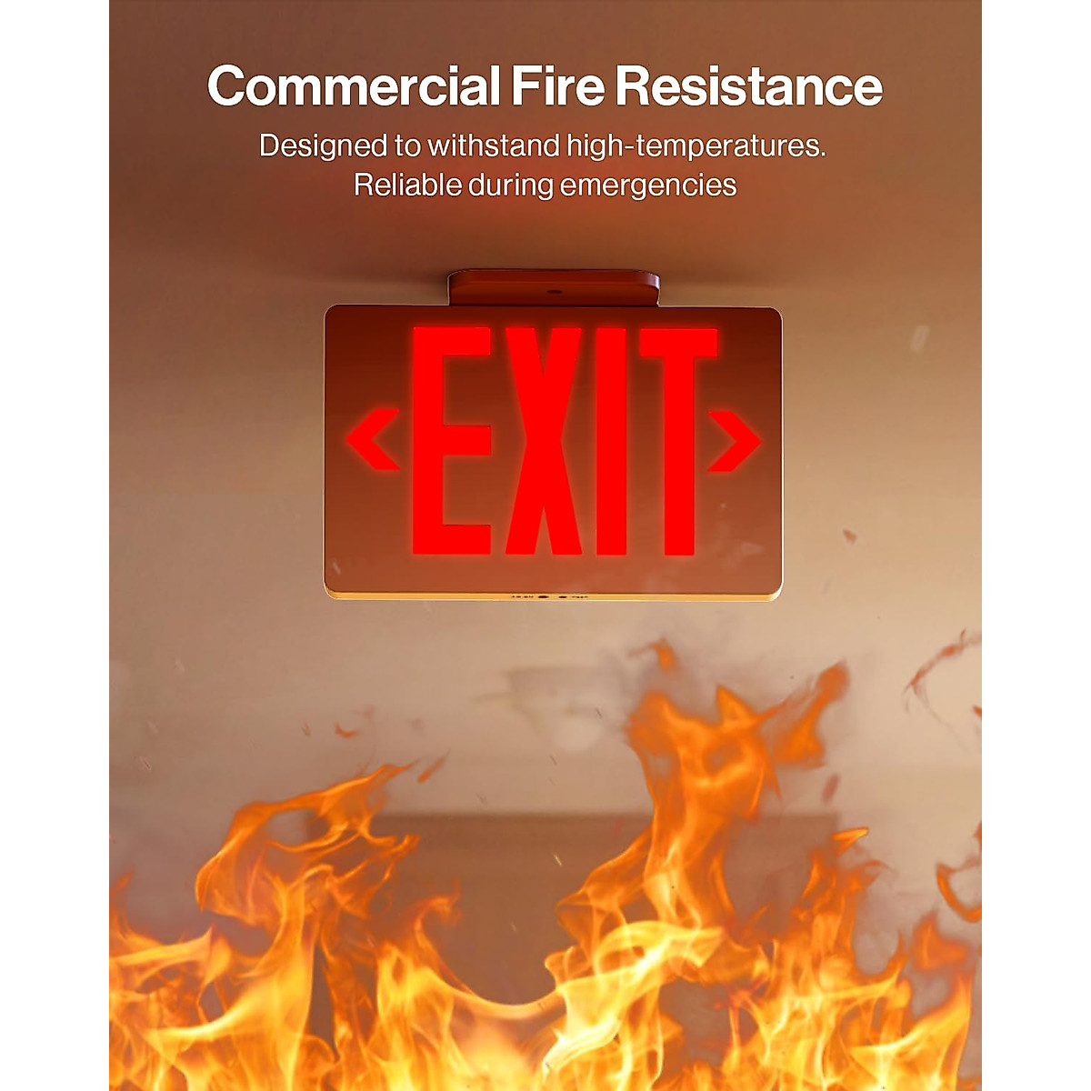 Sunco 12 Pack LED Exit Sign with Emergency Light, Commercial Grade Double Sided Fire Exit Lights, Backup Battery, Illuminated Emergency Exit, 120-277V, Dual Mounting, UL 94V-0 Fire Resistant