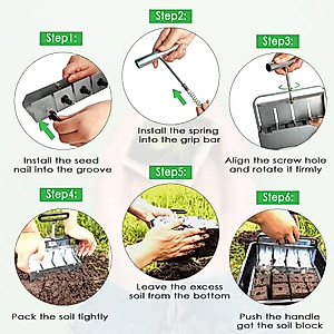 Manual Soil Block Maker Micro Soil Blocker Set (4 Soil Blocker)