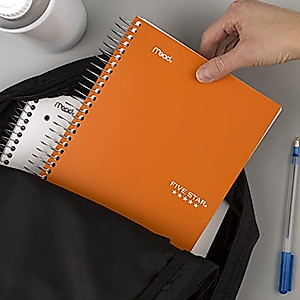 Five Star Small Spiral Notebooks, 6 Pack, 5-Subject, College Ruled Paper, 180 Sheets, Small, 9-1/2" x 6", Assorted Colors (73527)