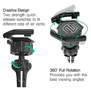 Spinoo Pop Clip Car Mount for Pop Grip Users – Includes Custom Phone Grip Socket & 3 Adjustable & Sturdy Pop Grip Car Mounts Such as 1 Windshield Mount, 1 Air-Vent Mount, 1 Dashboard Mount