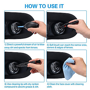 COSOOS Lens Cleaning Pen Compatible with Oculus Quest 2, Quest, Rift S, HTC Vive, PS4 VR Headset, Drone, Cameras, Optical Lens, Lens Cleaning Kit, Dust & Fingerprint Cleaning Tool