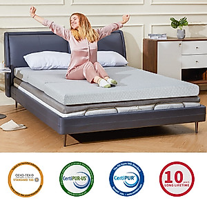 Homguava Folding Mattress Topper 4" Tri Fold Memory Foam Mattress Foldable Twin Mattress Portable Floor Mattress Camping Mat with Carry Bag for Adults, for Guest Room, Home, RV (Queen, 78"x58"x4")