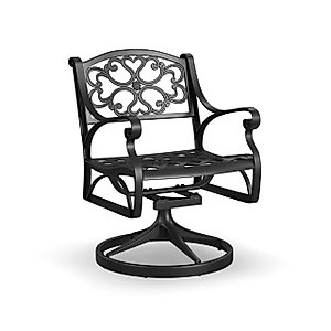 homestyles 6654-53 Outdoor Swivel Rocking Chair, 22Lx23.75Dx32.75H, Black