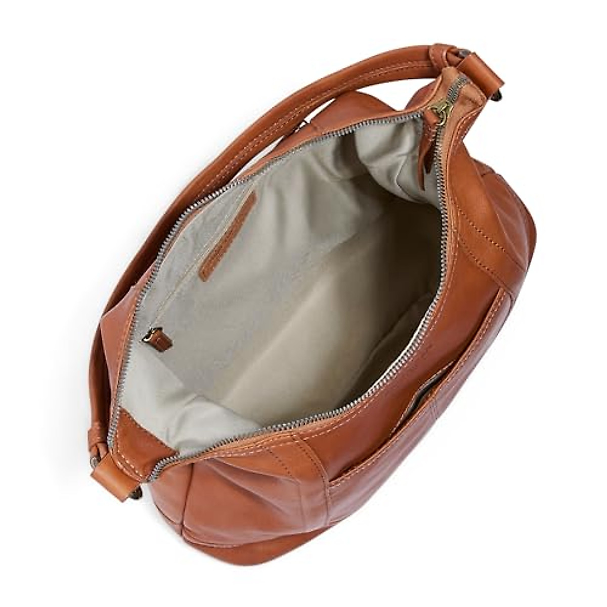 American Leather Co. Hudson Hobo Shoulder Bag for Women, Brown, Soft Leather Purse, Modern Handbag with Zippered Main Compartment & Slip Pockets, Functional & Fashionable Handbags for Women